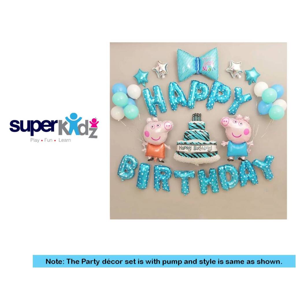 Birthday Decor - Party Set, Blue Peppa Pig - Superkidz.net